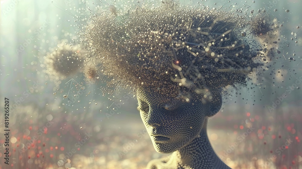 Psychedelic digital art,deformed face, surreal, transmutation Stock ...