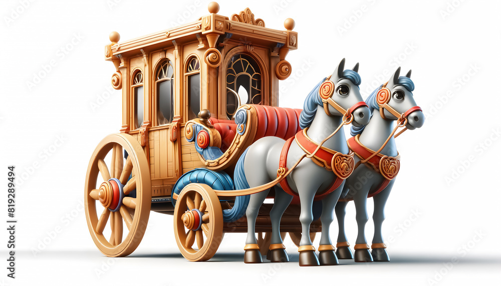 3D Illustration: Animated Carriage with Large Wheels for Off-Road ...