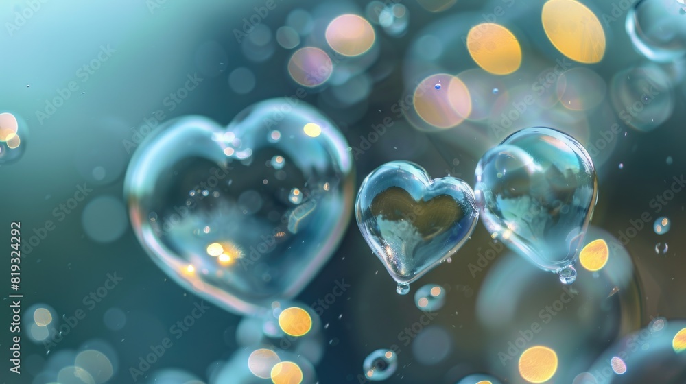 Small bubbles with heart bubble with copy space Stock Illustration ...