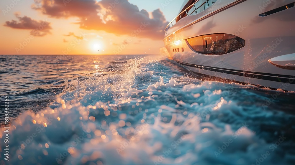 Luxurious yacht sailing in the Mediterranean, summer vibes, detailed ...