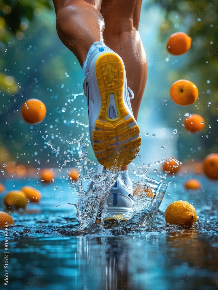 Running is the key to good health. Healthy lifestyle. Proper nutrition ...