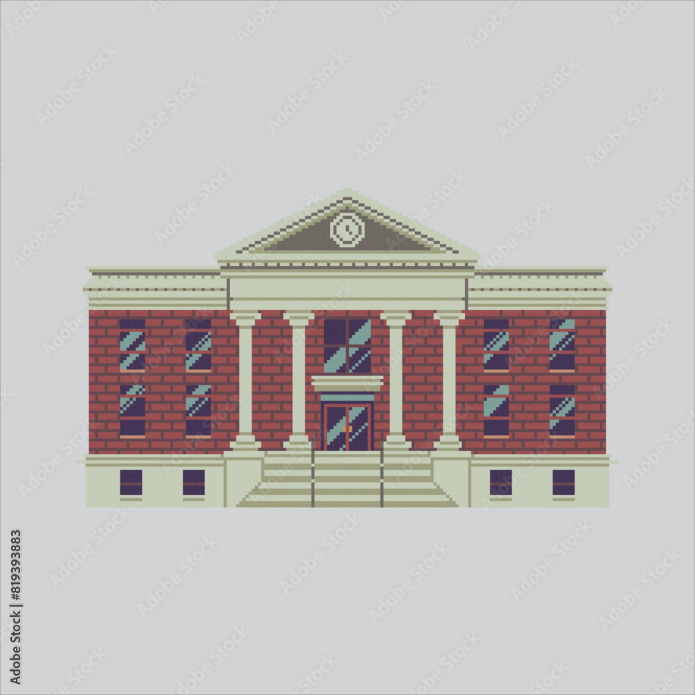 Pixel art illustration Court. Pixelated Court. Court Building pixelated for the pixel art game ...