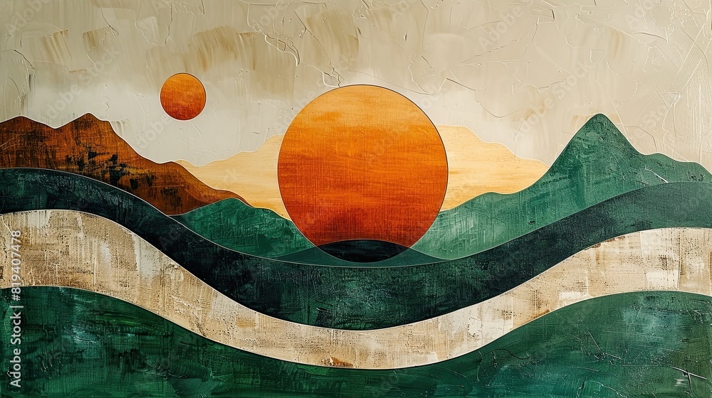 home life, zen balance, painting using lines and objects, line design ...