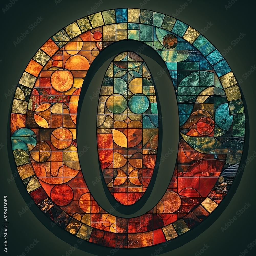 illustrated logo of the number 70 in 1960s style in earth tones stained ...