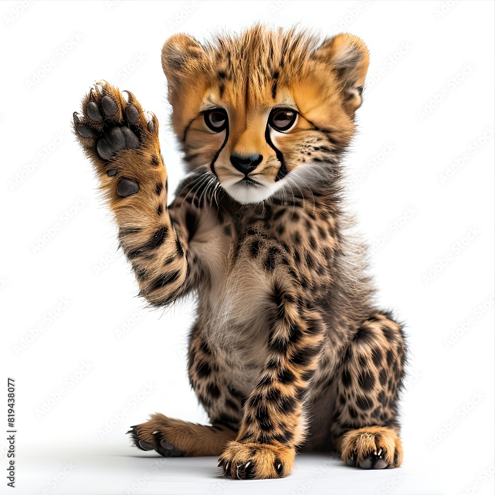 nature shot, full length of happy, happy cheetah cub, sitting up on ...