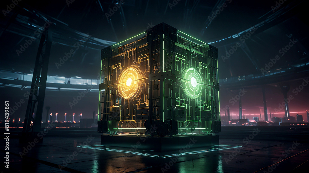 Glimmering Nuclear Cube at the Heart of a Futuristic Power Plant ...