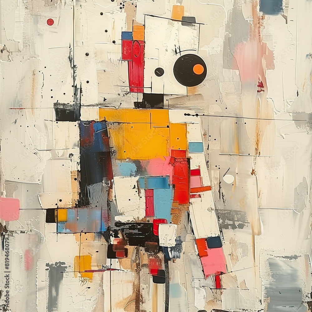simple abstract dry brush painting with limited color palette and well ...