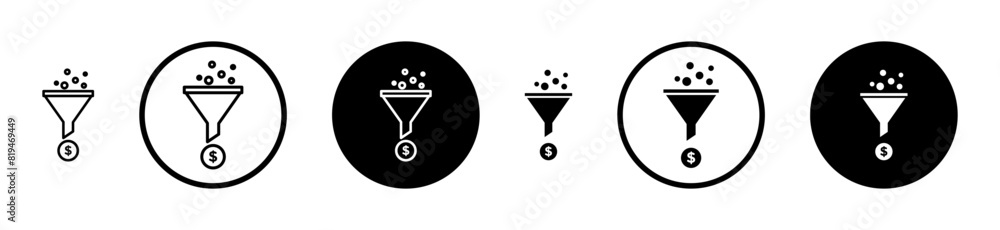 Sales Funnel line icon set. conversion marketing funnel symbol ...