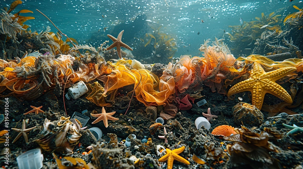 A tangled mess of plastic waste, highlighting the detrimental impact of ...