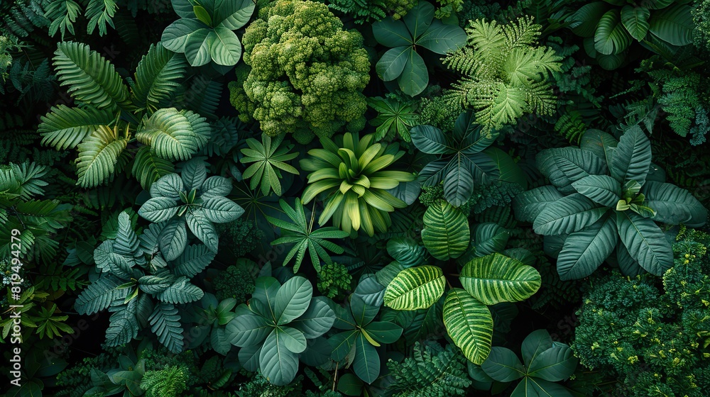 An image of a lush rainforest canopy, showcasing the rich biodiversity ...