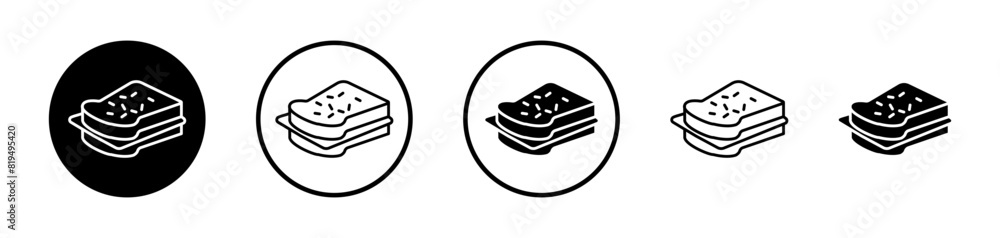 Sandwich Icon Set. Chicken Cheese Bread Toast Vector Symbol. Stock ...