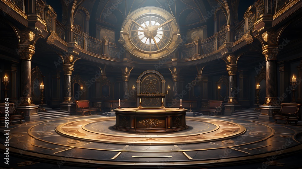 podium background with an antique finish, in a historical museum with ...