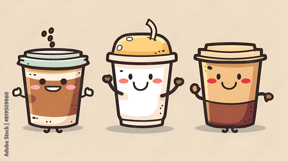 Cartoon coffee character Comic vintage style, generative Ai Stock ...