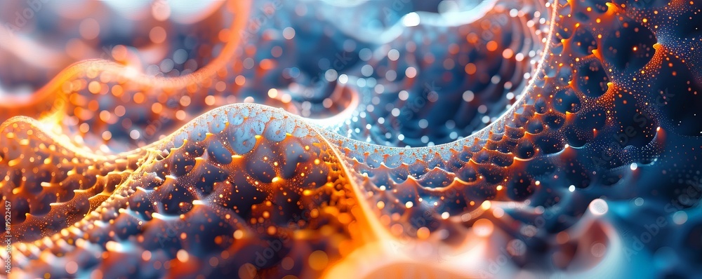 Abstract render of glowing orange and blue plexus shapes resembling ...