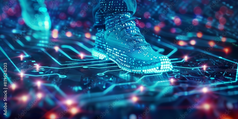 Cybersecurity Digital Footprints Made Of Binary Code Highlighting The Importance Of