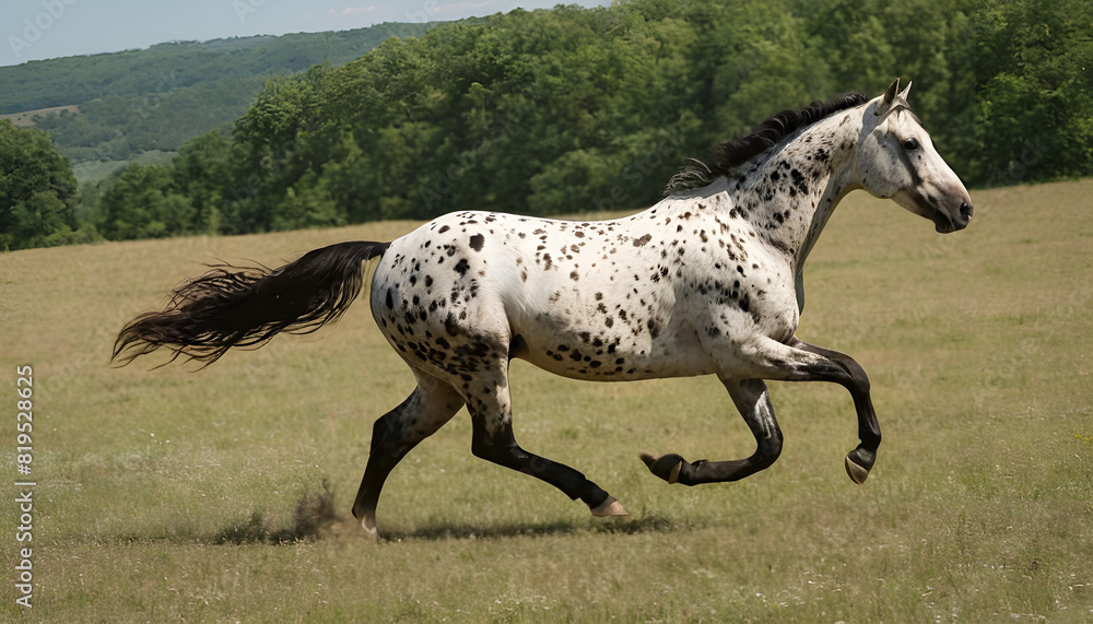 appaloosa horse running in the field Stock Photo | Adobe Stock