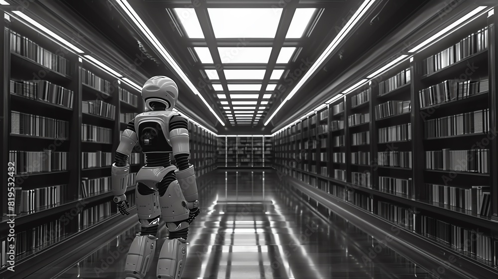 An autonomous public library where robots sort and deliver books to ...