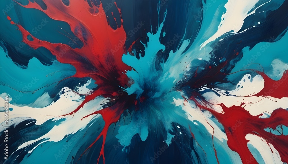 Arresting abstract painting depicts a symphony of azure and turquoise ...