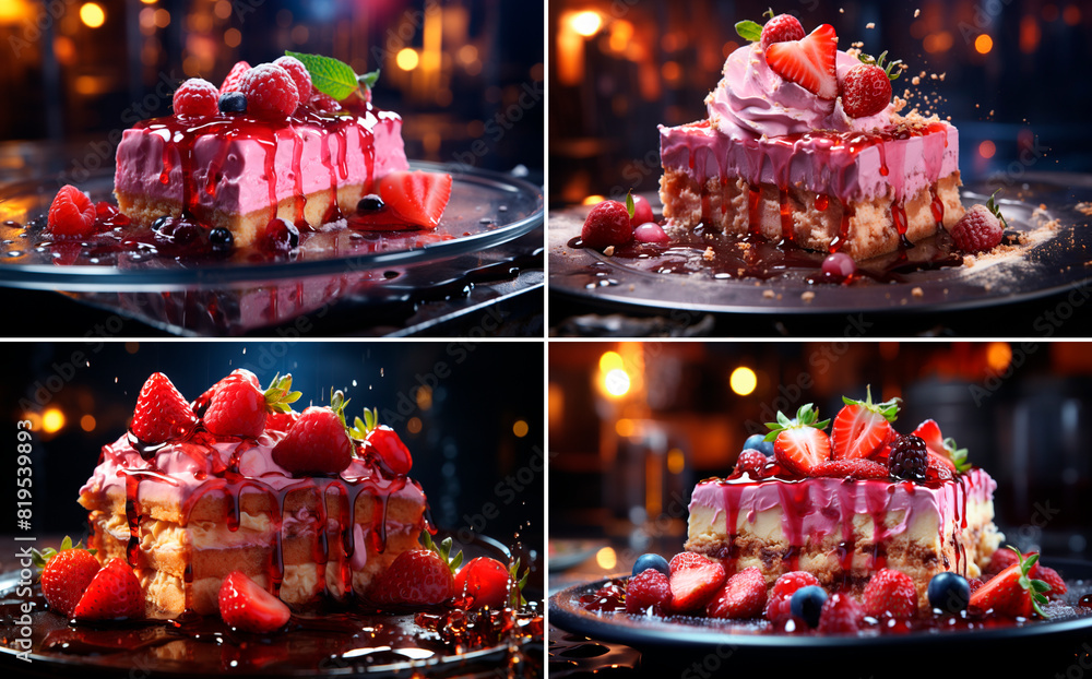4 photos, Enjoy a slice of this delicious strawberry sorbet cake ...