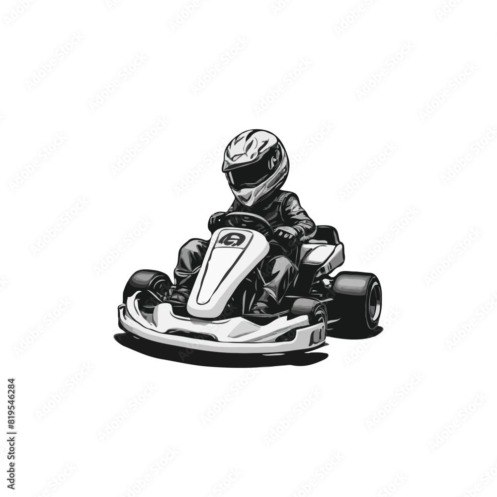 Karting Vector logo design template. Go Kart racing illustration, good ...