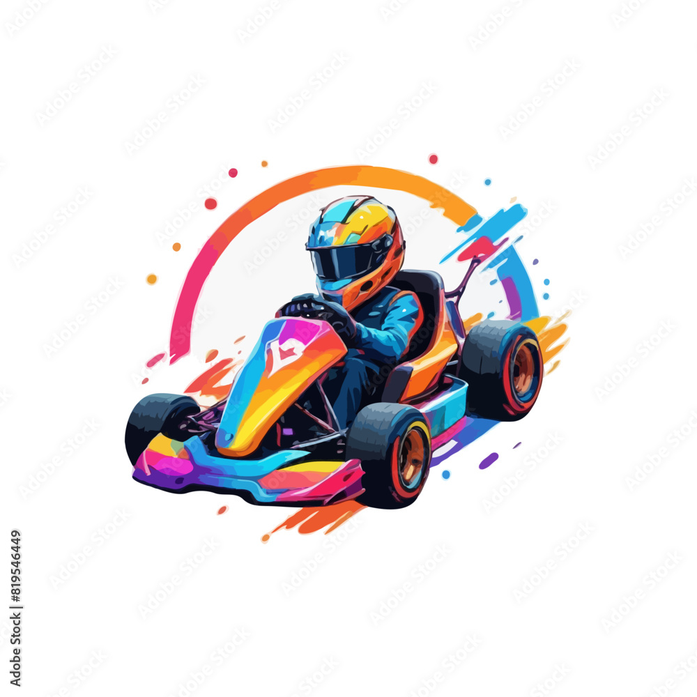 Karting Vector logo design template. Go Kart racing illustration, good ...