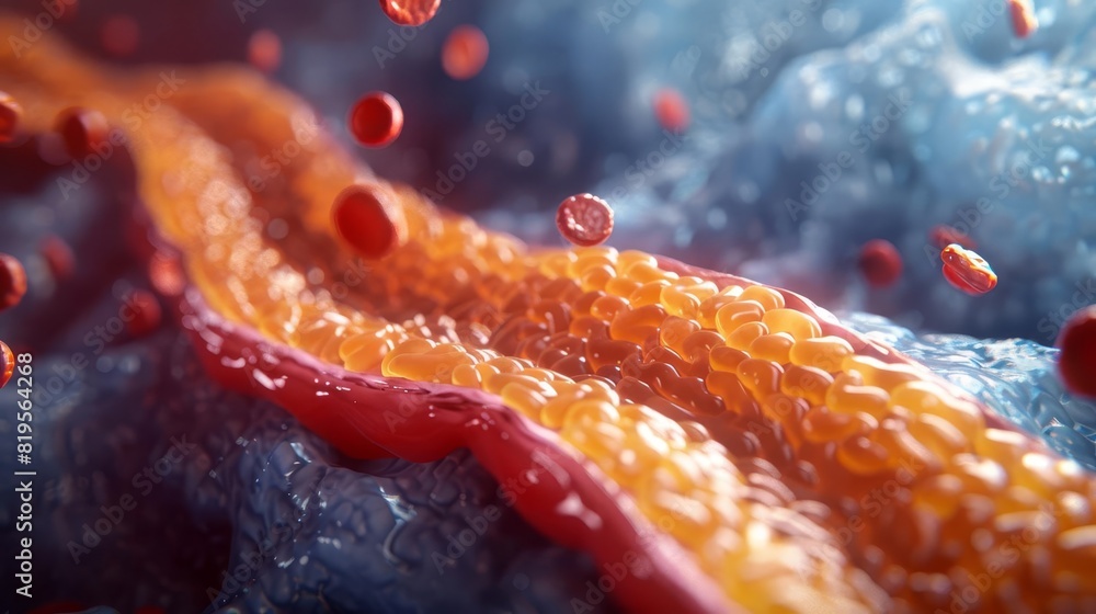 Illustrate the progression of plaque buildup in the arteries in a ...