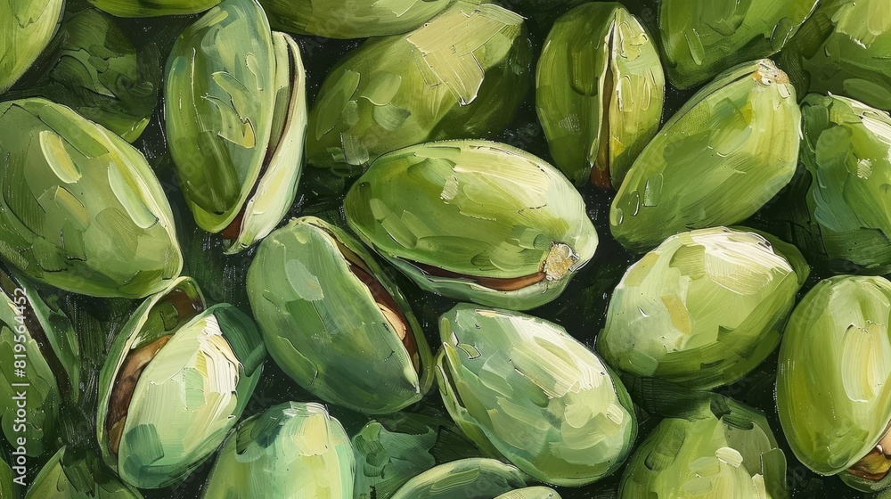 Illustrate the vibrant green color and unique texture of pistachio ...