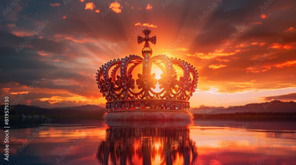 Behold the magnificence of a luxurious crown adorned against the ...