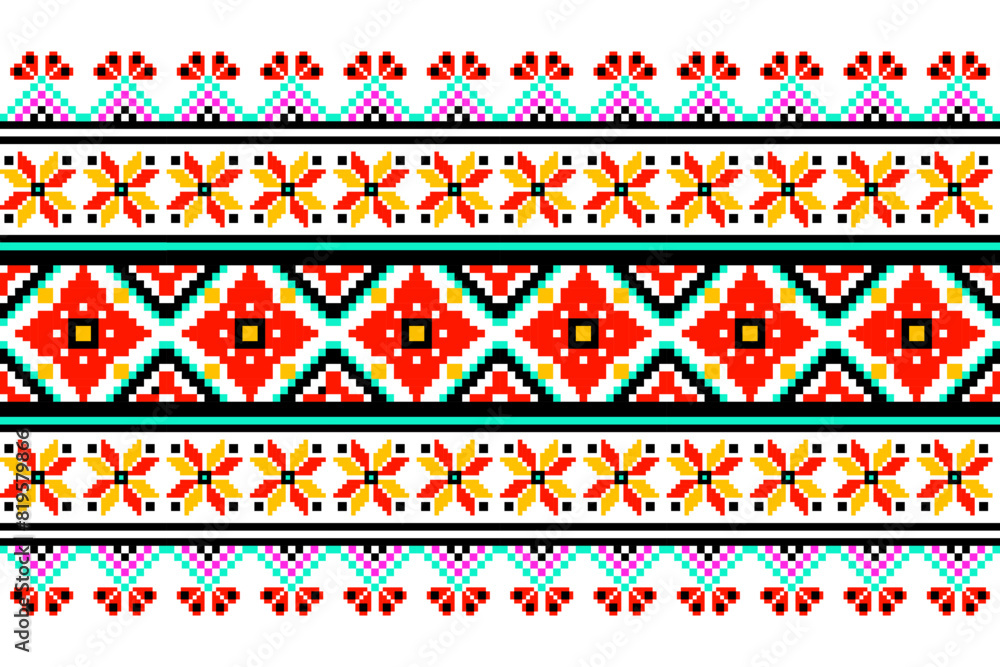 Pixel art fabric pattern design on a white background Classic wallpaper ...