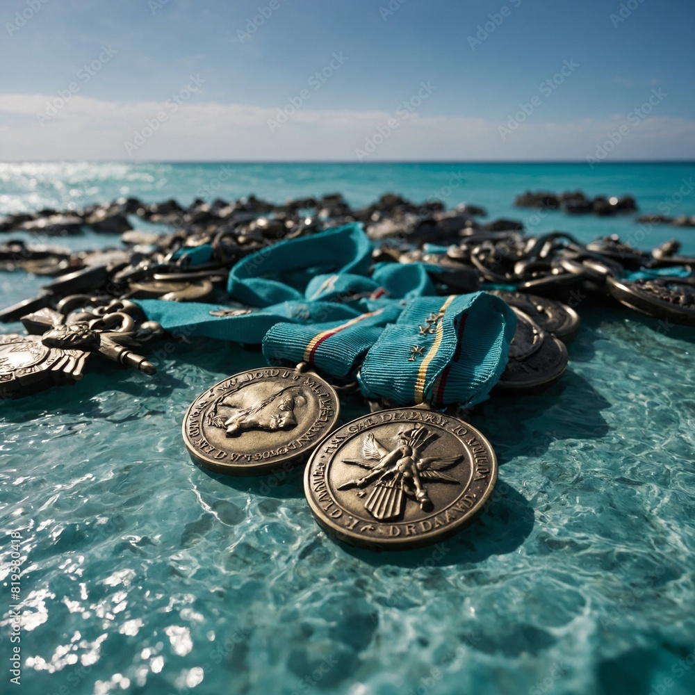 "D-Day: A day of remembrance and gratitude."Background: Turquoise ocean ...