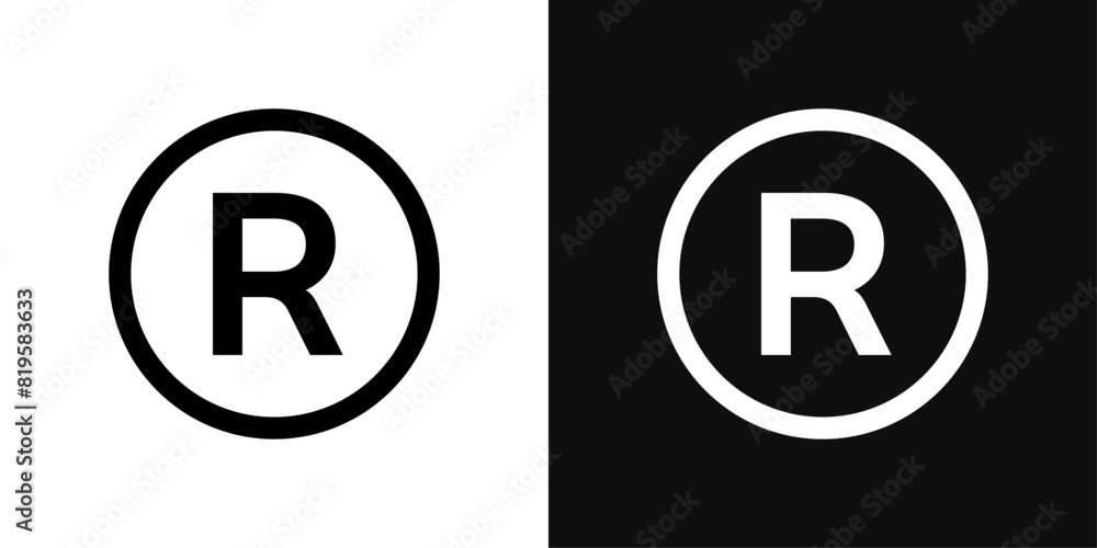 Registered Icon Set. Vector Symbols for Trademark and Copyright. Stock ...