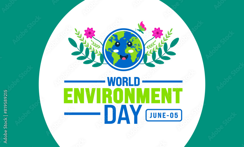 5 June is World environment day background template. Holiday concept ...