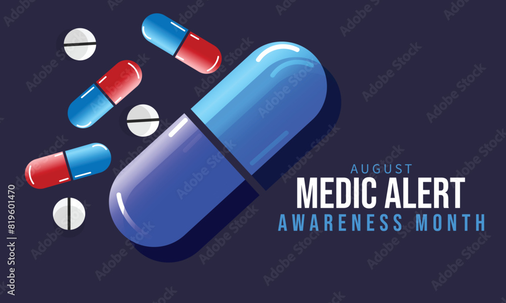 Medic Alert awareness month. background, banner, card, poster, template ...