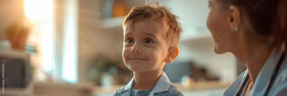 Pediatric Check Up: Child at Pediatrician s Office, Emphasizing ...