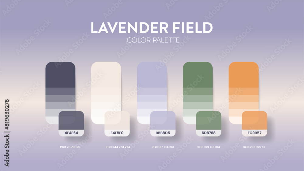 Color palette guide in Lavender colour theme collections. Color ...