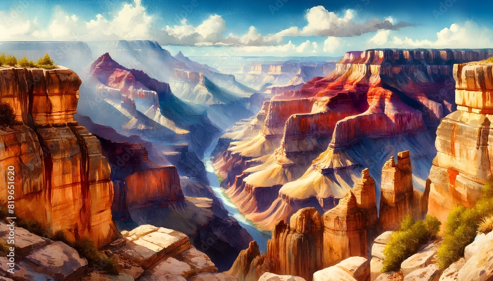 Grand Canyon is located in Arizona. A large canyon formed by the ...