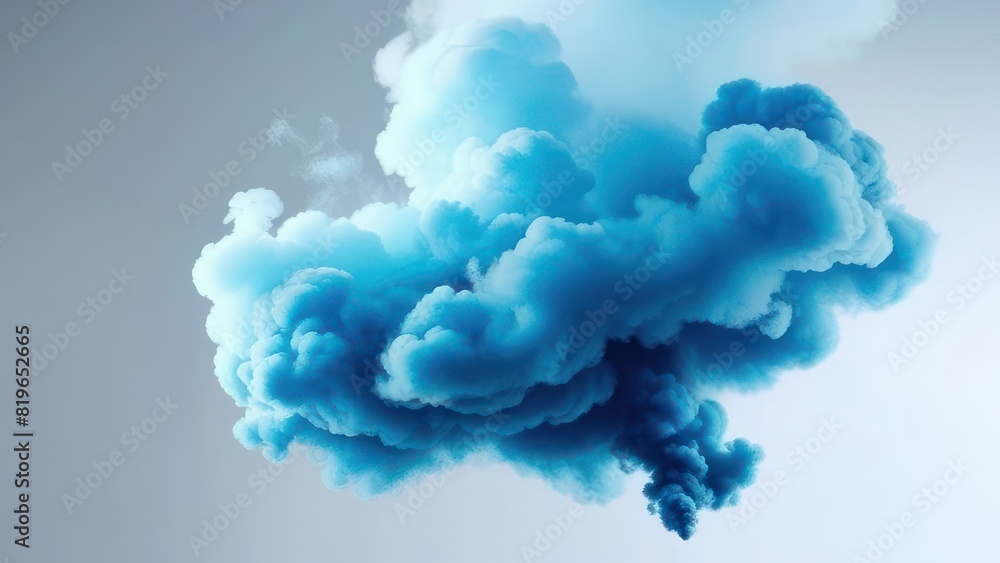 Abstract Blue cyan Smoke. dopamine colors smoke. Cloud of cold fog in ...