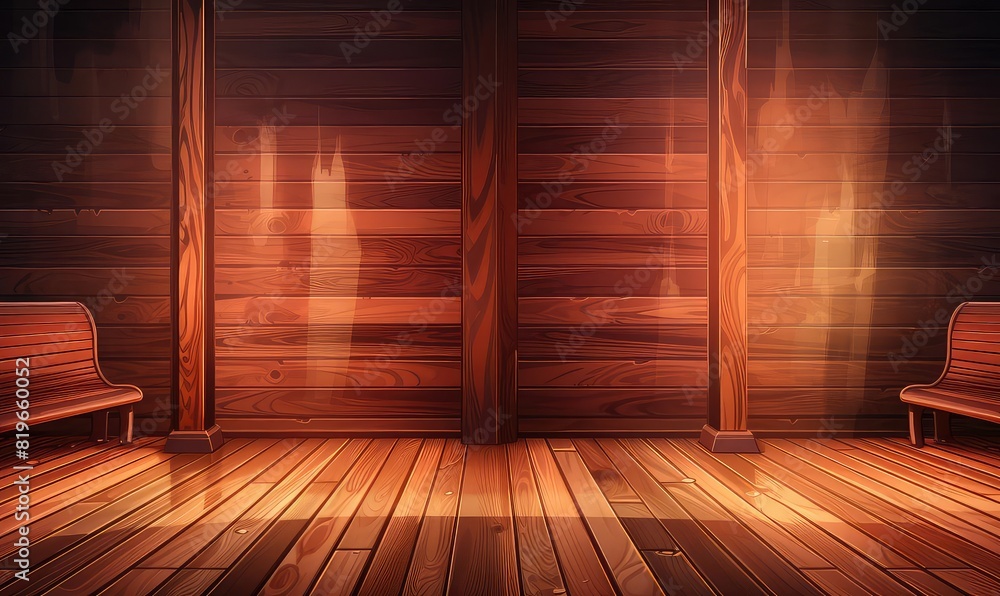 Sauna background flat design top view rustic natural wood theme water ...
