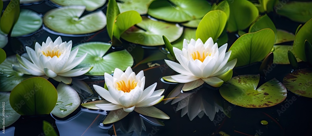 Genus Nymphaea includes hardy and tender aquatic plants with a ...