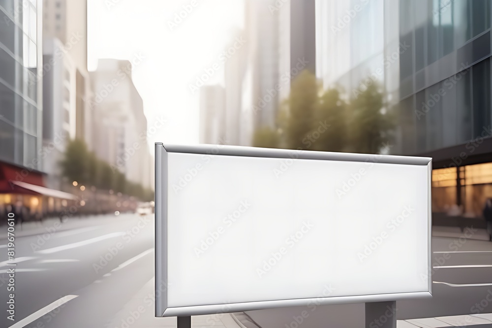 blank white billboard indoors. public information boards in shopping ...