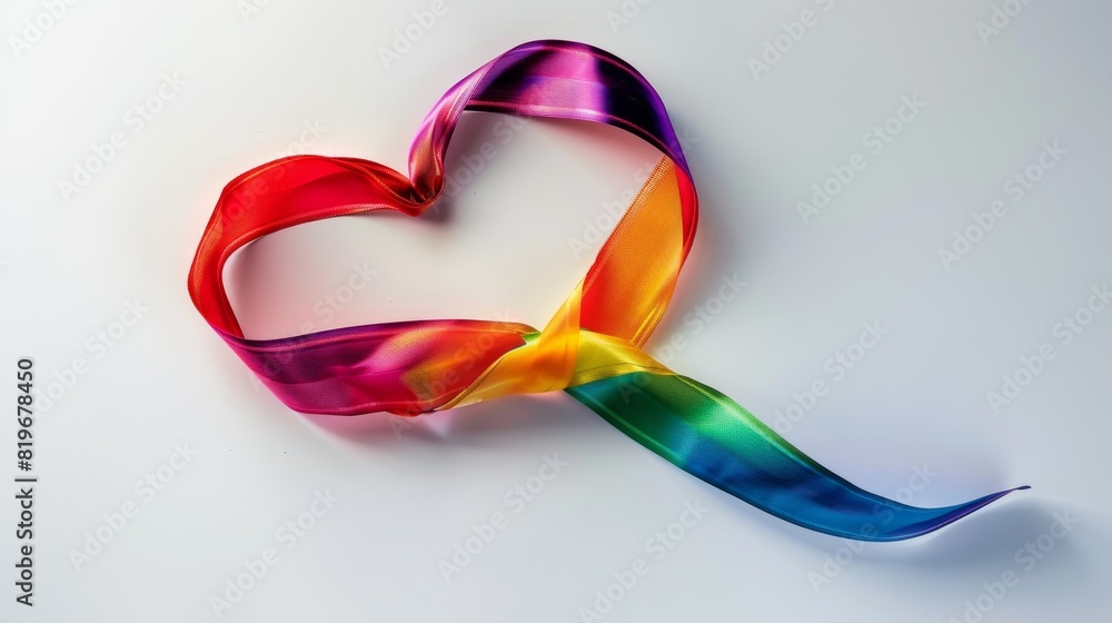 Ribbon Heart Formation with Rainbow Colors: Loving LGBTQ+ Symbol of ...