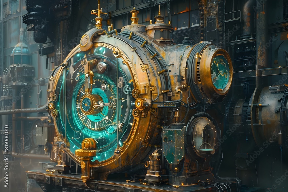 A vintage steam locomotive, a powerful symbol of the industrial age ...