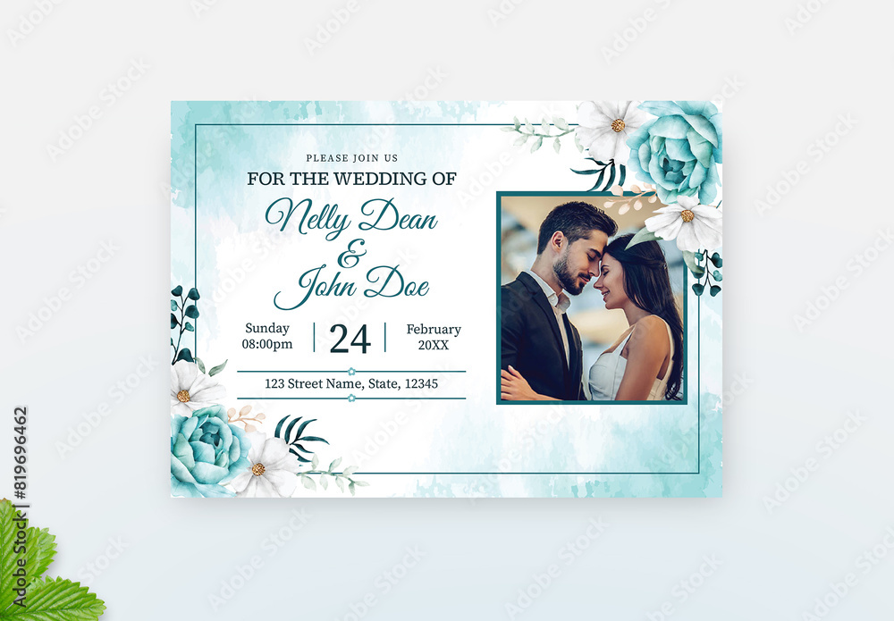 Wedding Photo Card Layout Template Stock Template | Adobe Stock