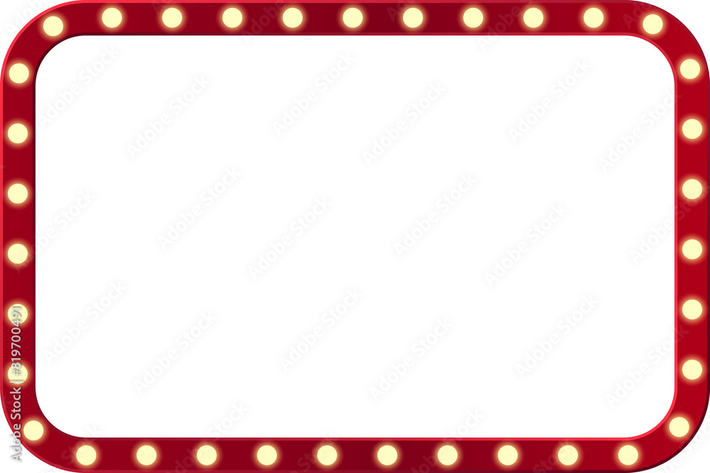 Poster Retro light box frame border with 16:9 aspect ratio, for web ...