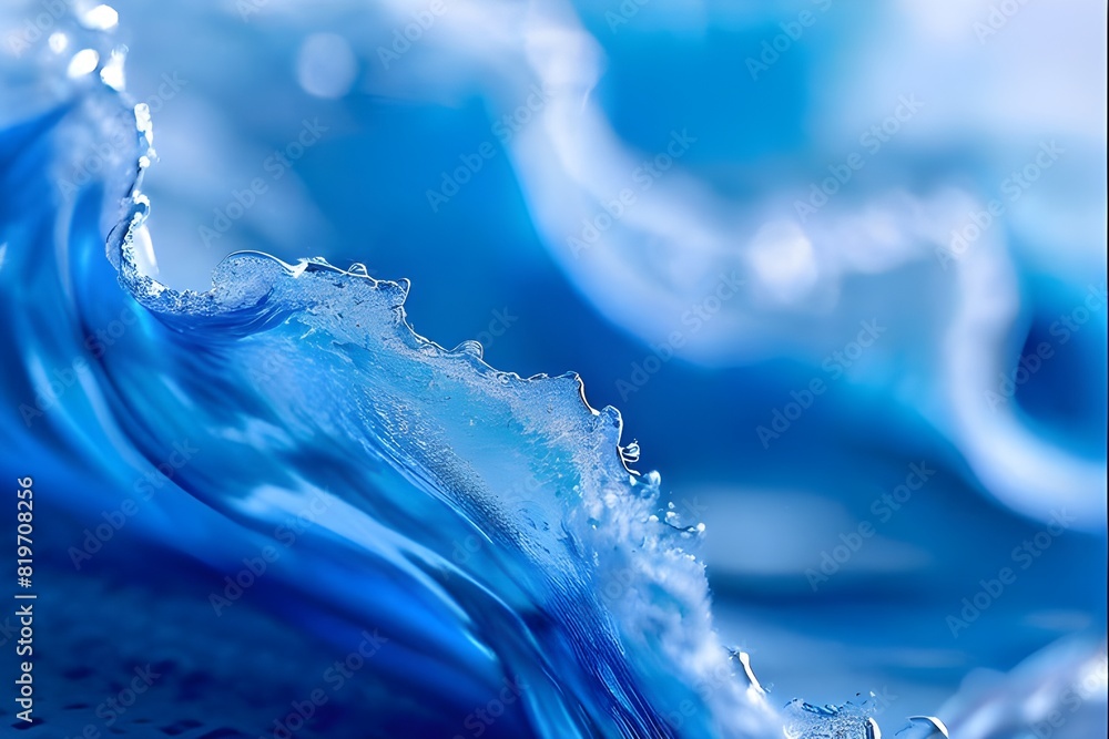 Liquid splash swirl wave in blue water.Summertime banner and background ...