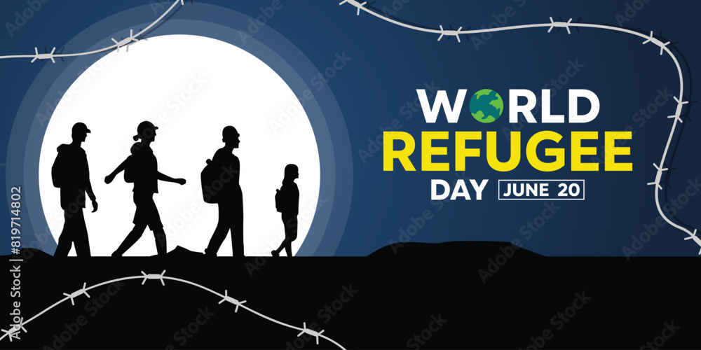 World Refugee Day. People, earth, moon and more. Great for cards ...