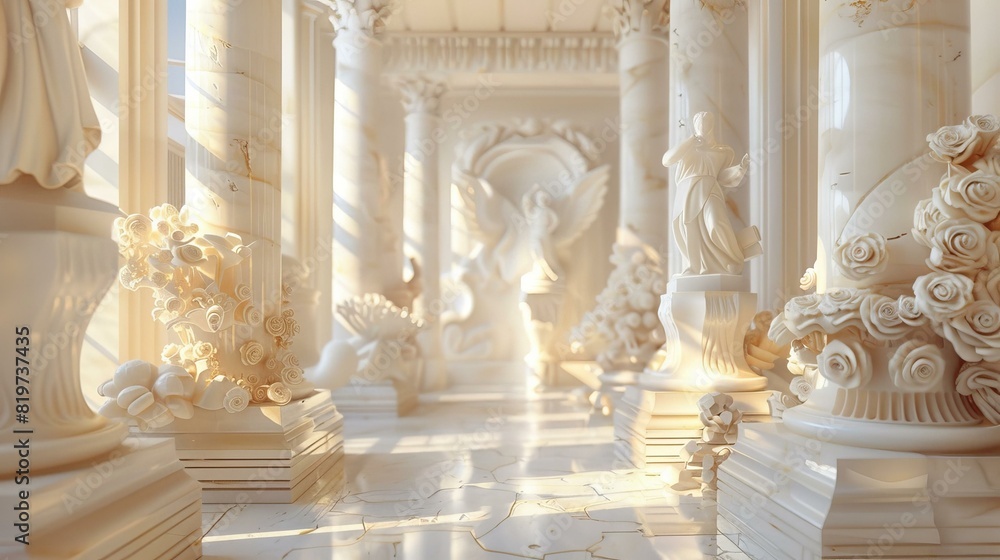Hall of Greek Gods: A Sanctuary of Mythology Stock Illustration | Adobe ...