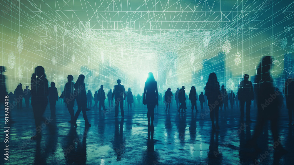 People and technology concept,Global communication icon with network ...