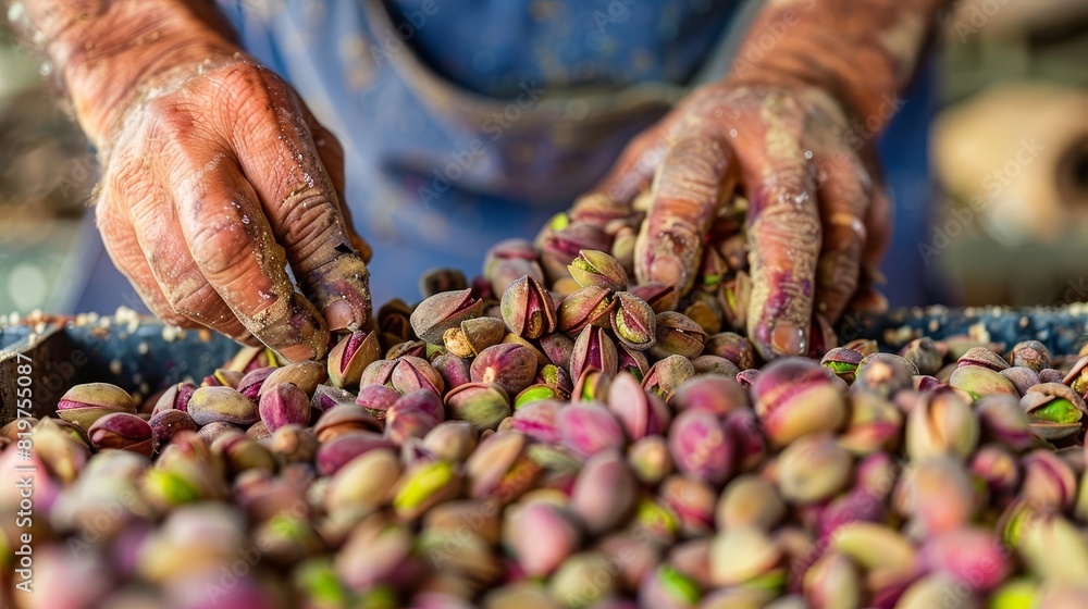 Documentary photography of pistachio harvests, showcasing the labor ...