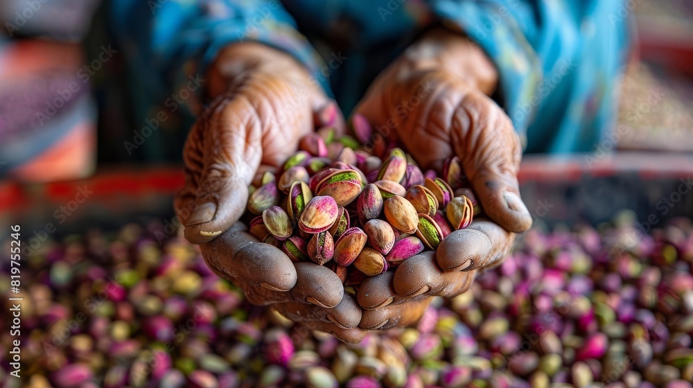 Documentary photography of pistachio harvests, showcasing the labor ...